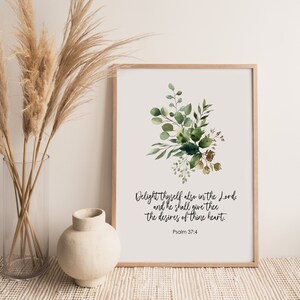 Scripture Wall Print, Christian Poster, Bible Verse Print, Plant ...