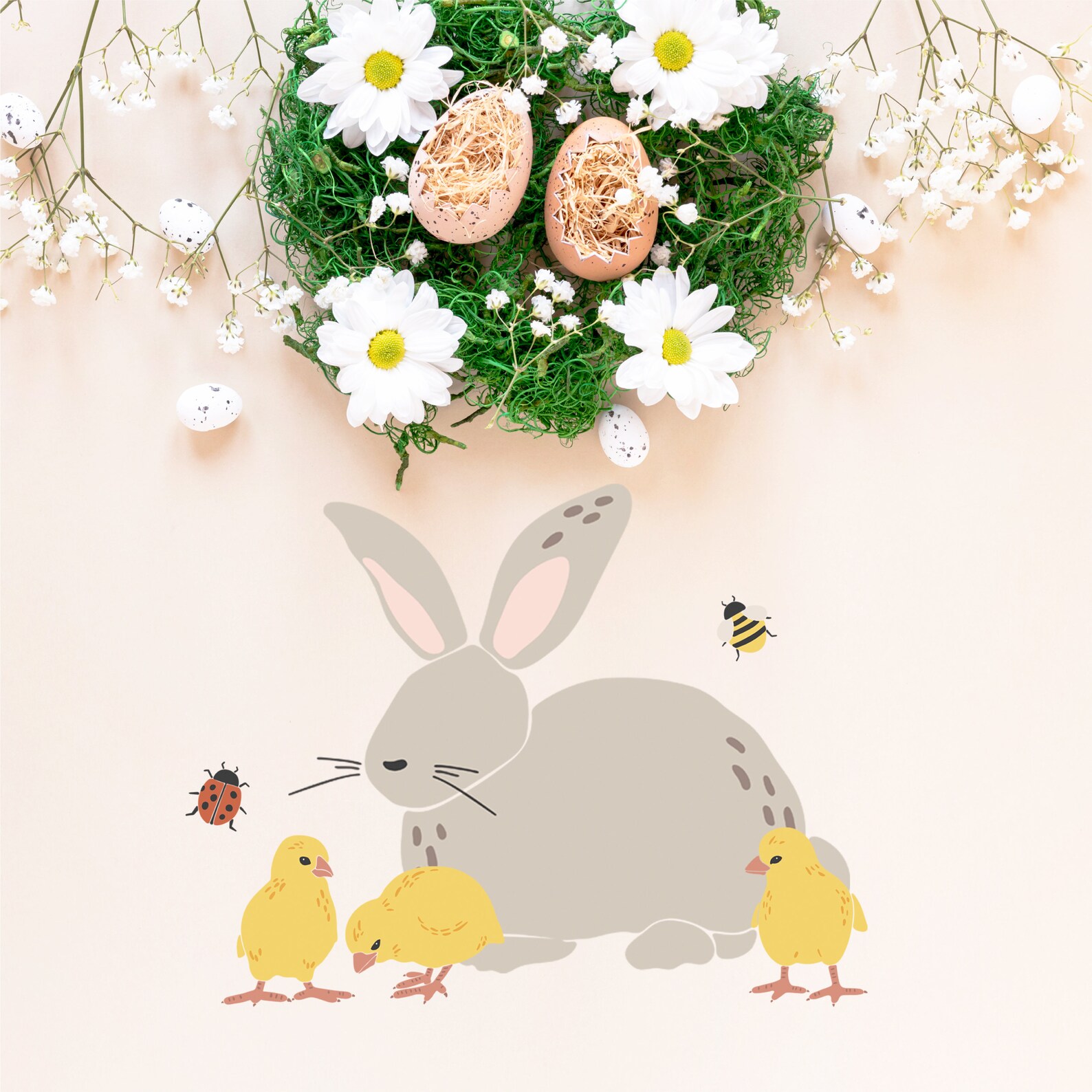 Easter Boho Clipart Easter Abstract Elements 50 Digital | Etsy