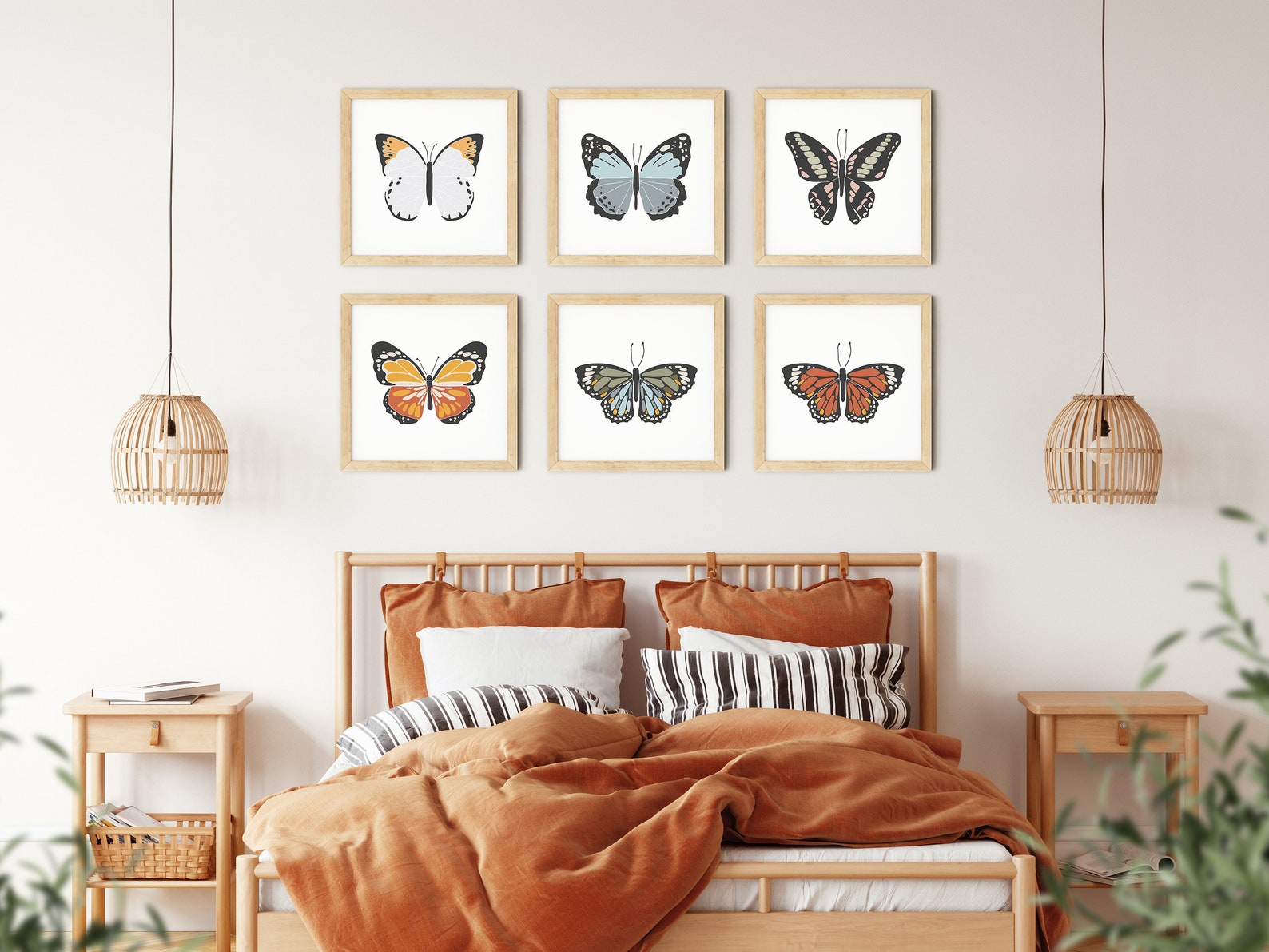 Set of 6 Butterfly Prints Digital Butterfly Posters Abstract - Etsy