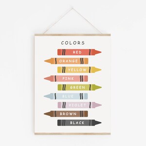 Colors Educational Poster, Kids Wall Decor, Kindergarten Decor ...