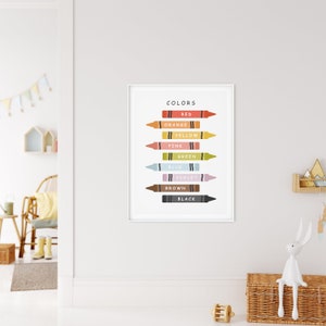 Colors Educational Poster, Kids Wall Decor, Kindergarten Decor ...