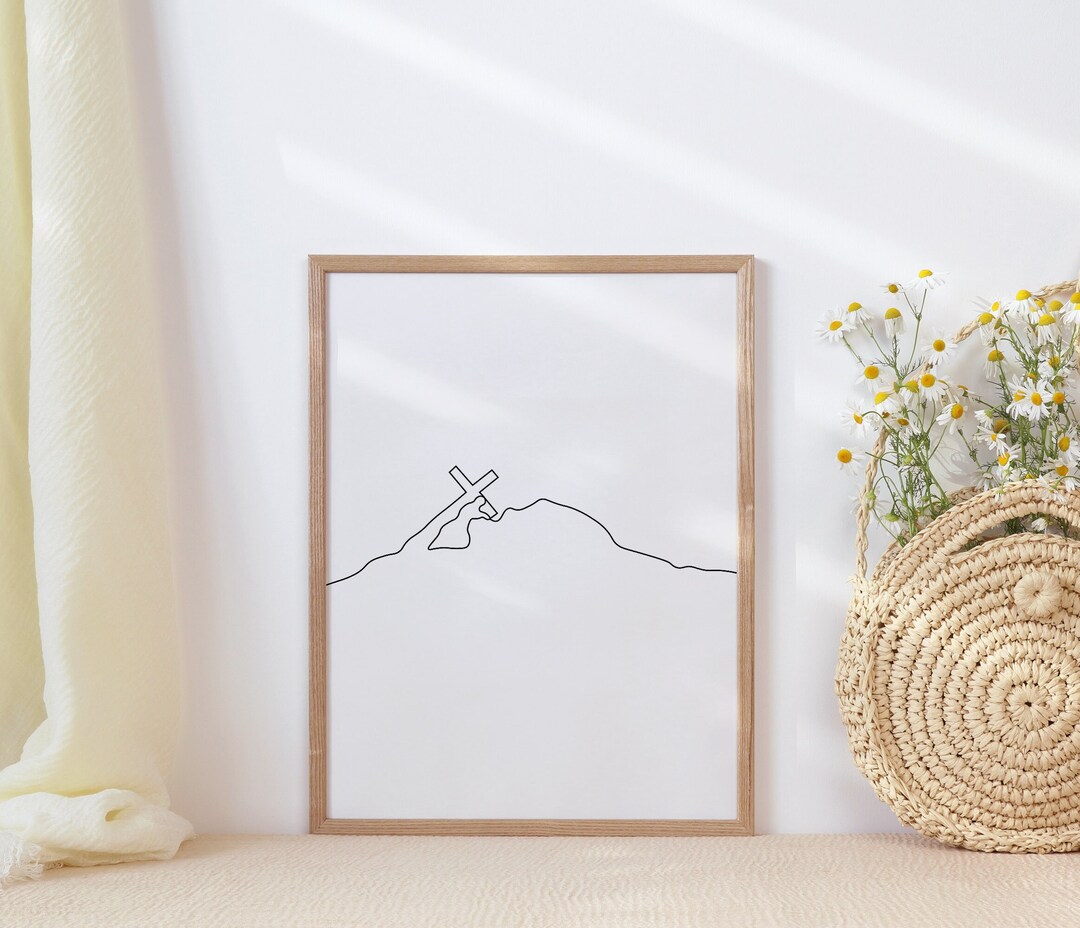 Christian Wall Poster, Jesus Cross Printable Art, Easter Wall Art ...