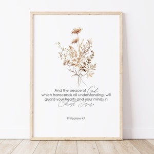 Scripture Wall Print Christian Poster Peace Bible Verse - Etsy