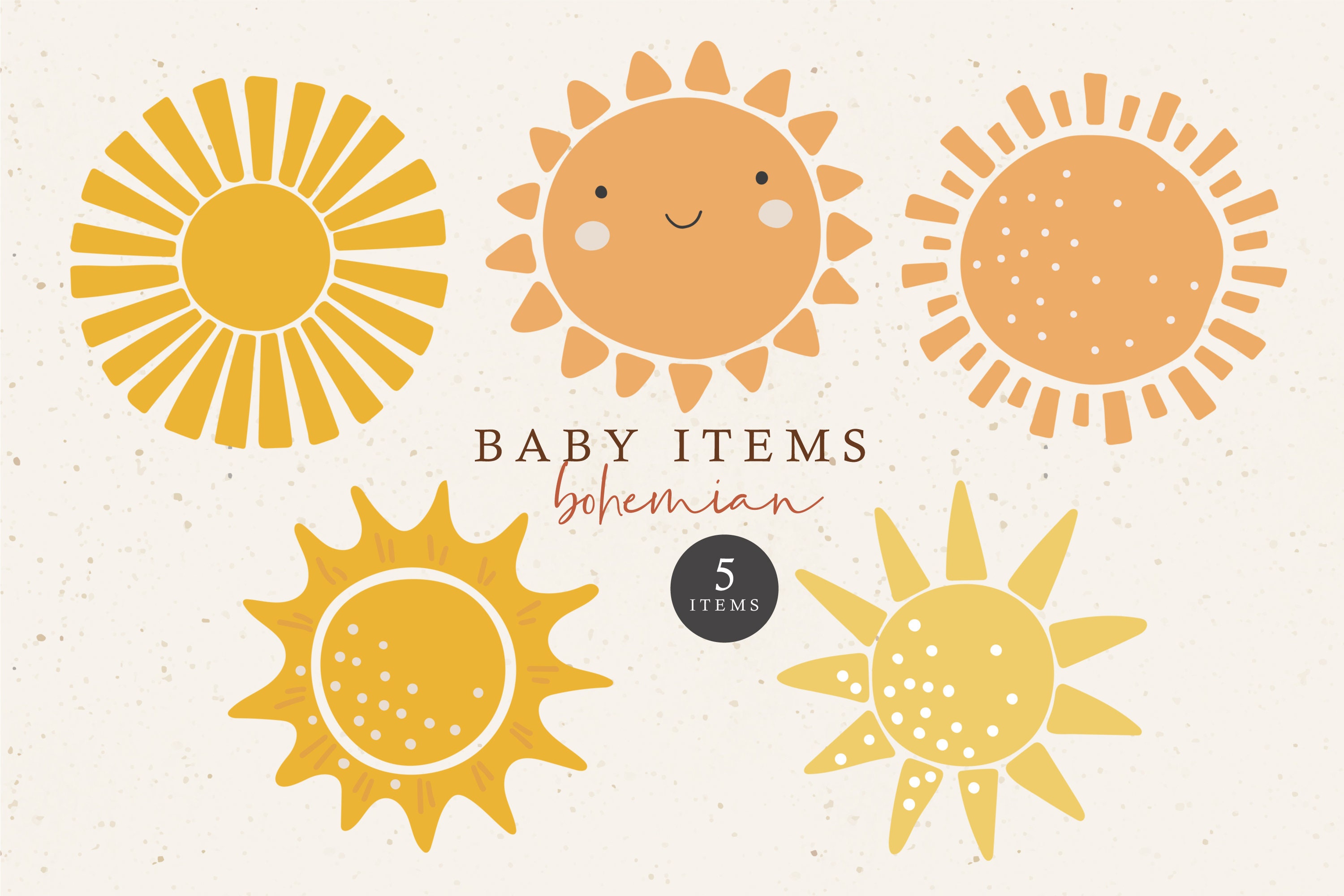 Abstract Sun Clipart Sunshine Clipart Boho Sun Clipart Baby - Etsy