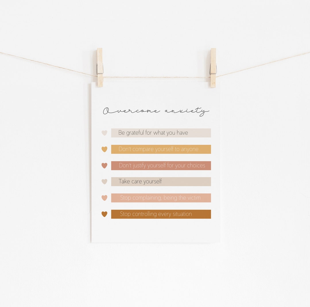 Mental Health Print, Printable Anxiety Guide, Therapy Guide, Digital ...