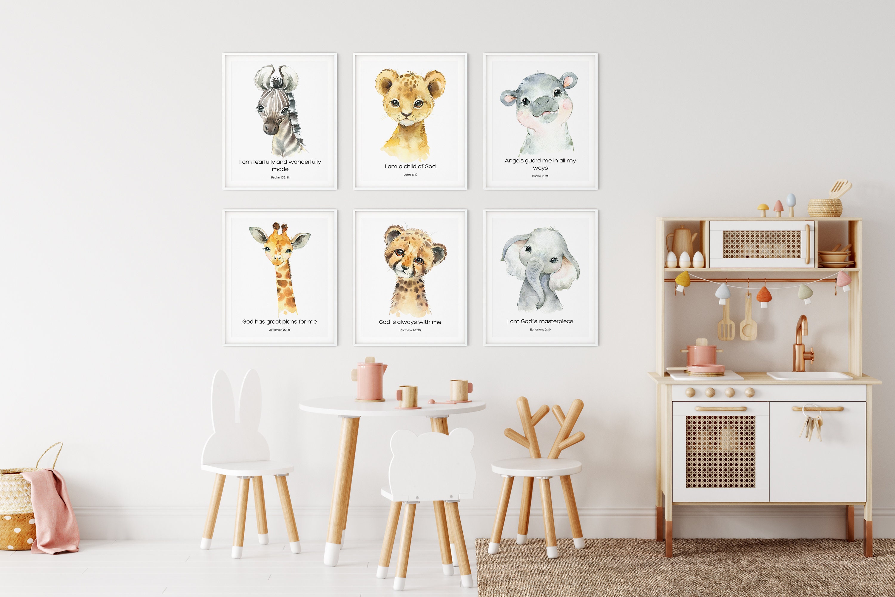 Set of 6 Safari Nursery Posters Printable Kids Verse Safari - Etsy