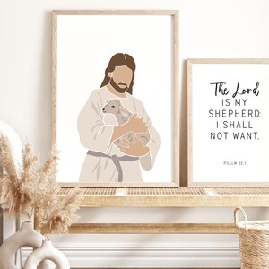 Set of 2 Christian Prints, Scripture Wall Prints, Psalm Verse Poster ...