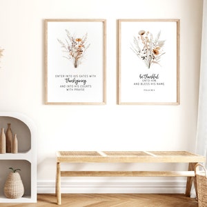 Give Thanks Posters, Bible Verse Prints, Autumn Flowers, Cozy Autumn ...