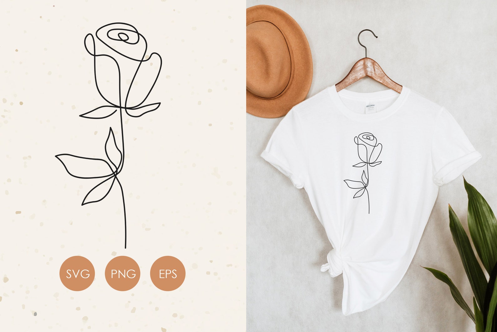 One Line Flower SVG Rose Flower Svg Line Plant Svg - Etsy