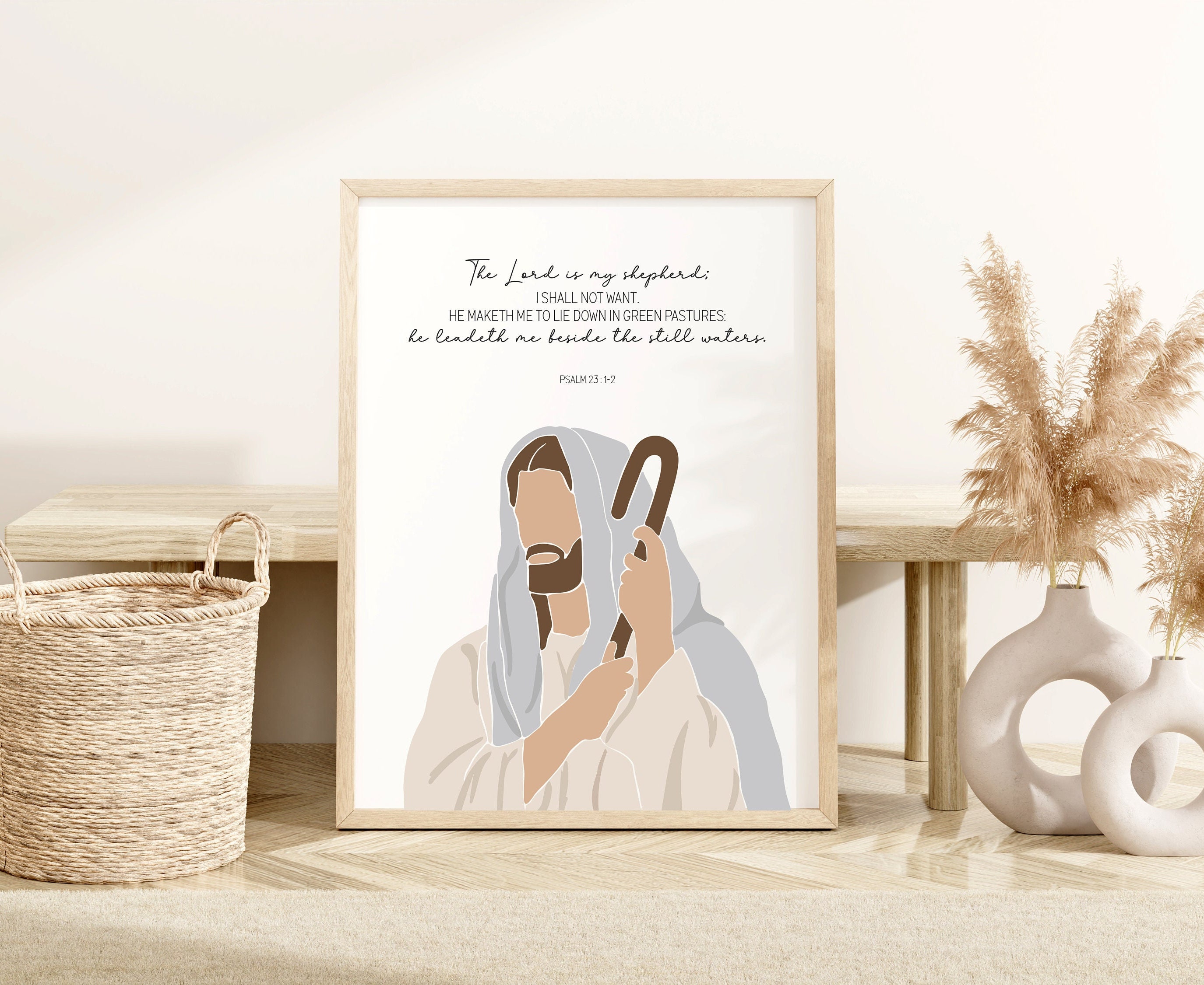 Jesus Portrait Wall Print Christian Poster Art Jesus Digital - Etsy