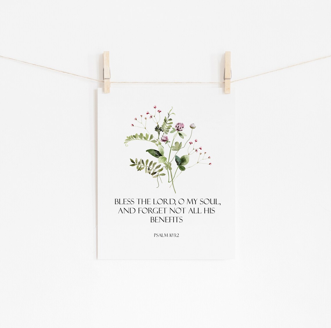 Christian Wall Print Scripture Poster Psalm Verse Print - Etsy