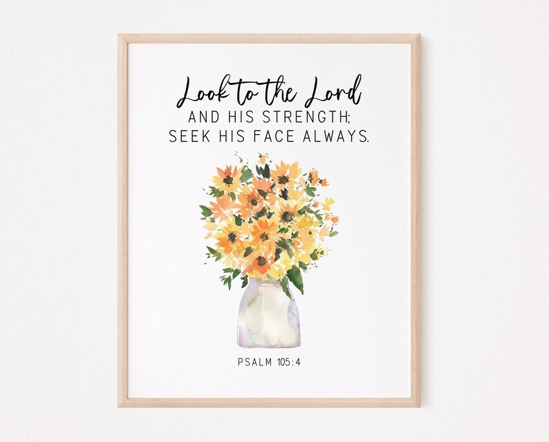Scripture Wall Print, Christian Poster, Floral Summer Poster, Psalm ...