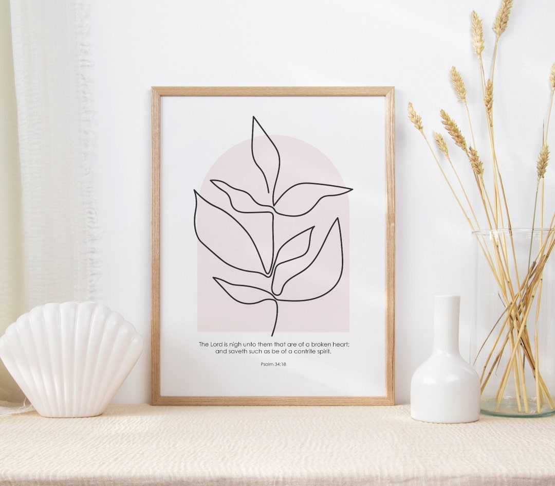 Christian Wall Print, Bible Verse Wall Poster, Boho Wall Print, Psalm ...