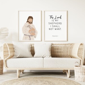 Set of 2 Christian Prints, Scripture Wall Prints, Psalm Verse Poster ...