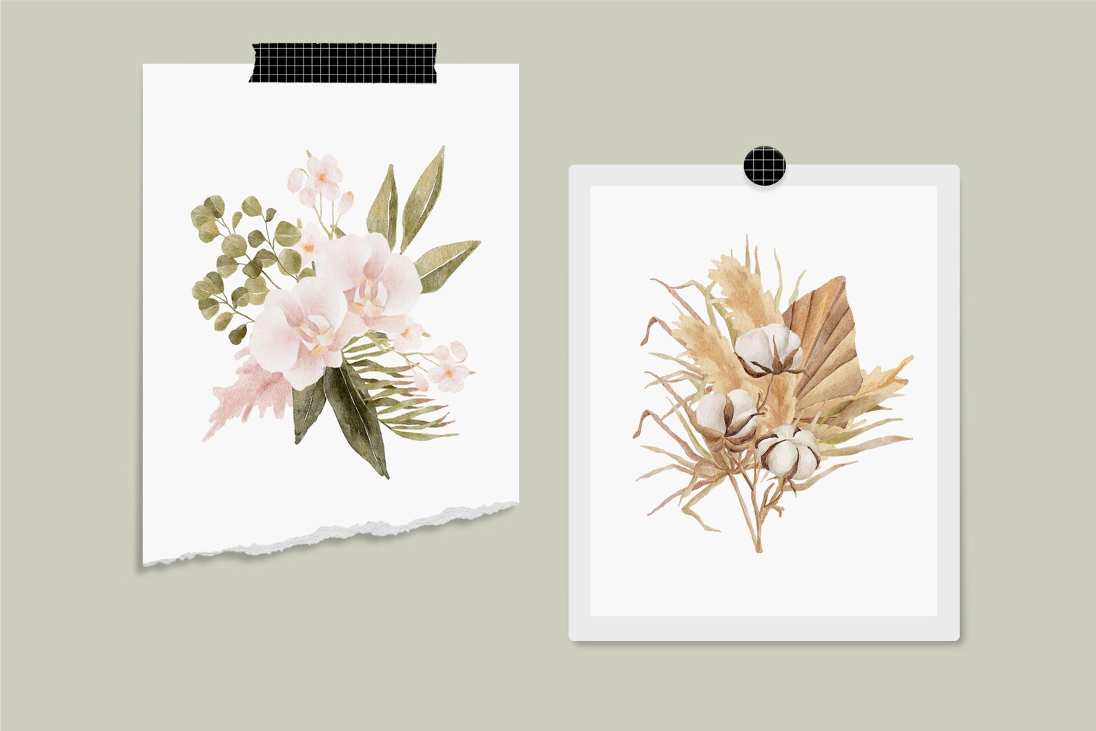 Boho Floral Clipart Spring Flower Elements Wedding Floral - Etsy