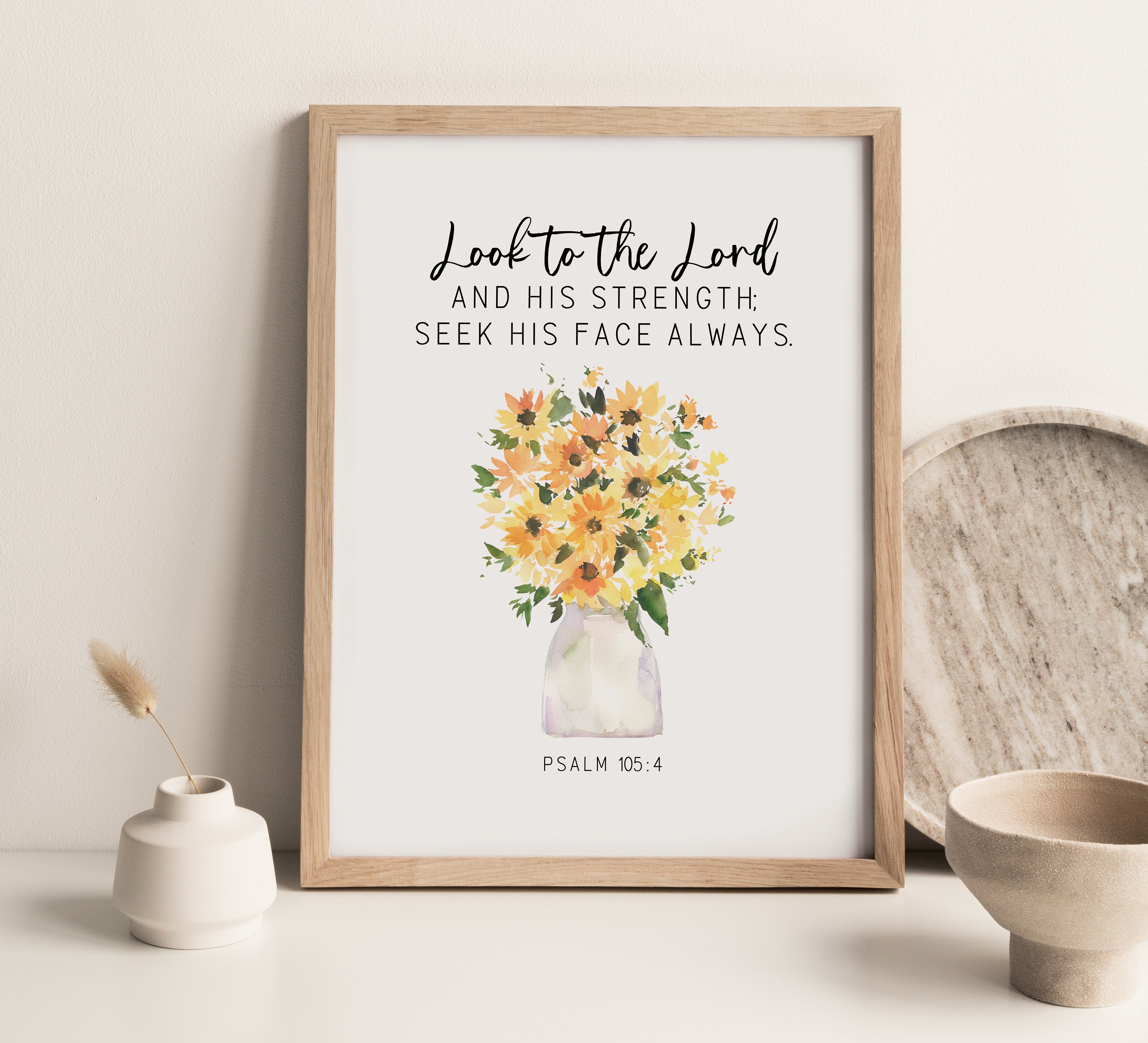 Scripture Wall Print, Christian Poster, Floral Summer Poster, Psalm ...