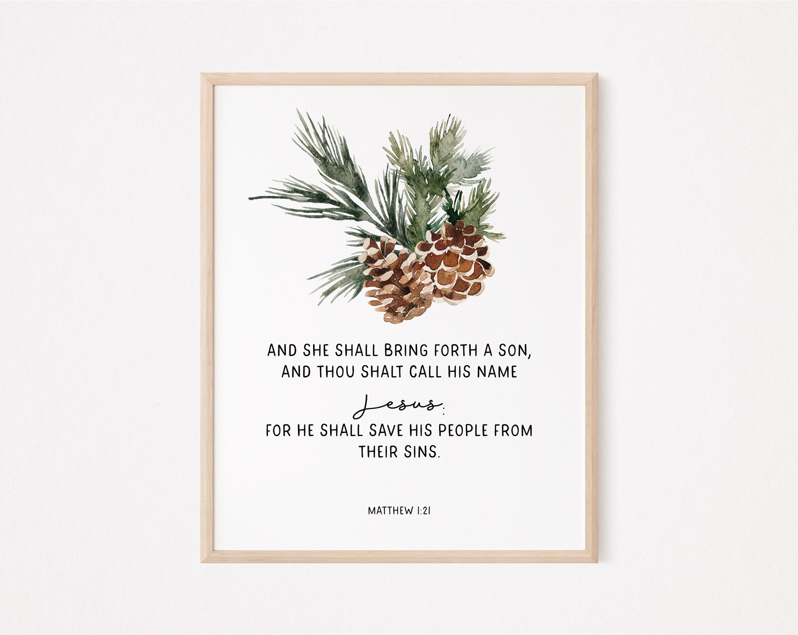 Christmas Christian Wall Art Watercolor Christmas Tree - Etsy