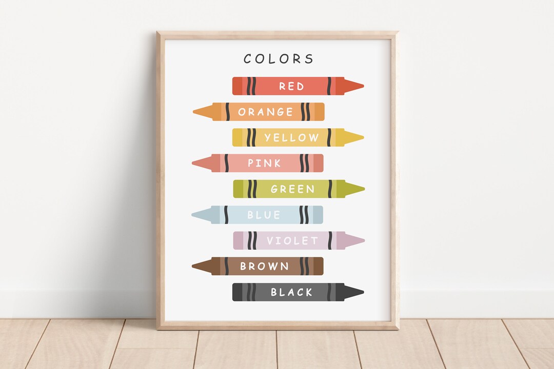 Colors Educational Poster, Kids Wall Decor, Kindergarten Decor ...