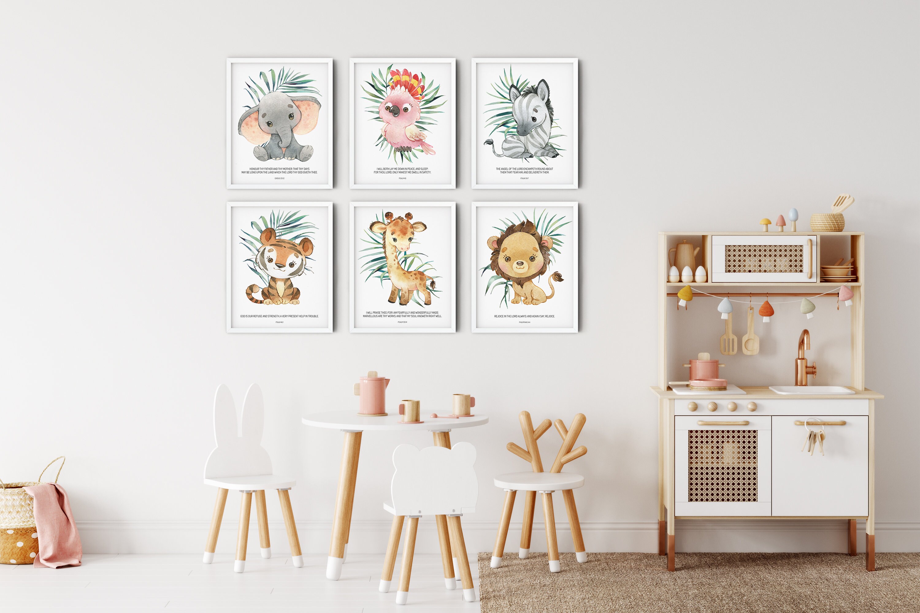 Set of 6 Safari Animals Posters Jungle Animals Posters - Etsy