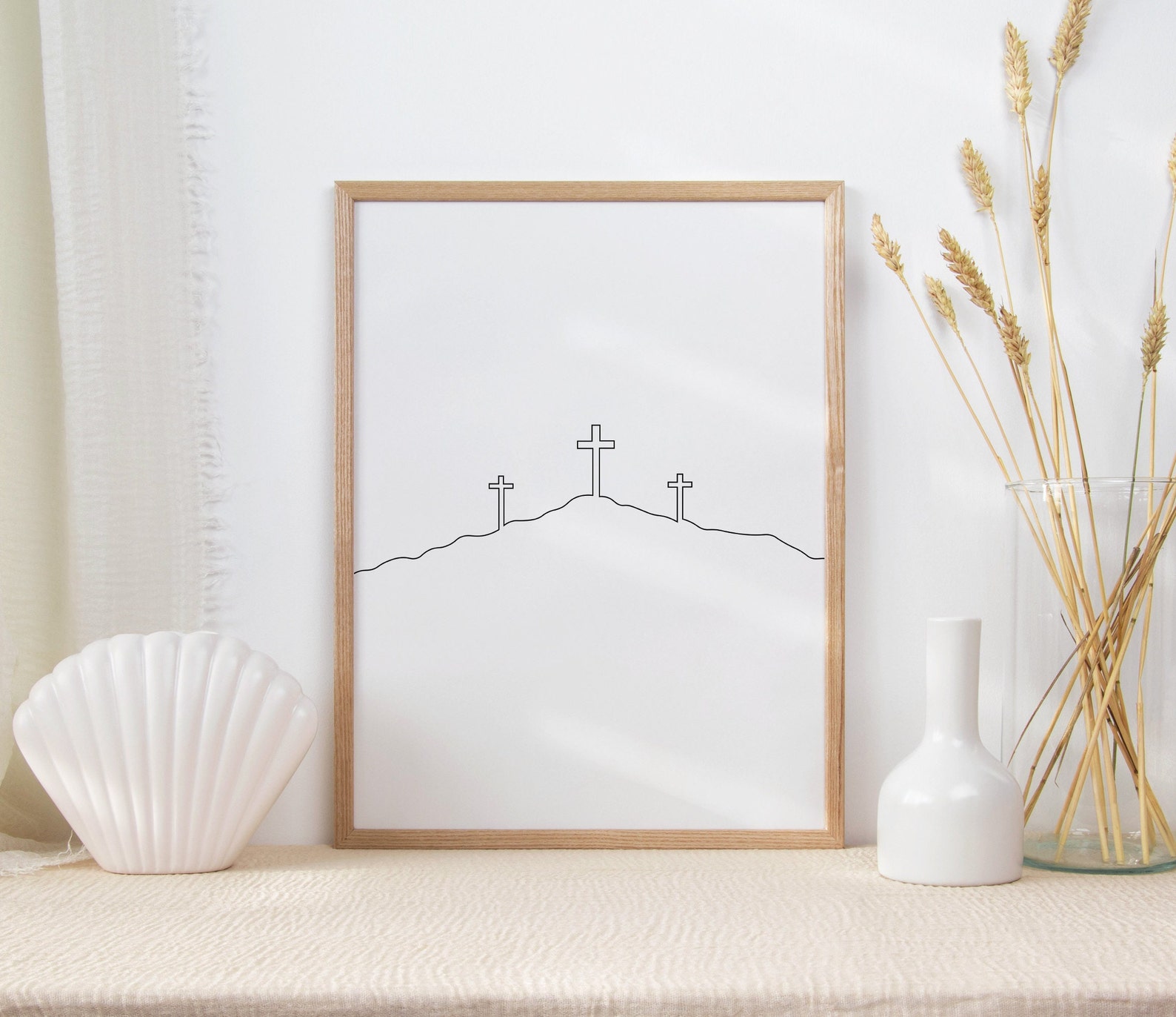 Christian Wall Poster, Jesus Cross Printable Art, Alleluia Wall Print ...