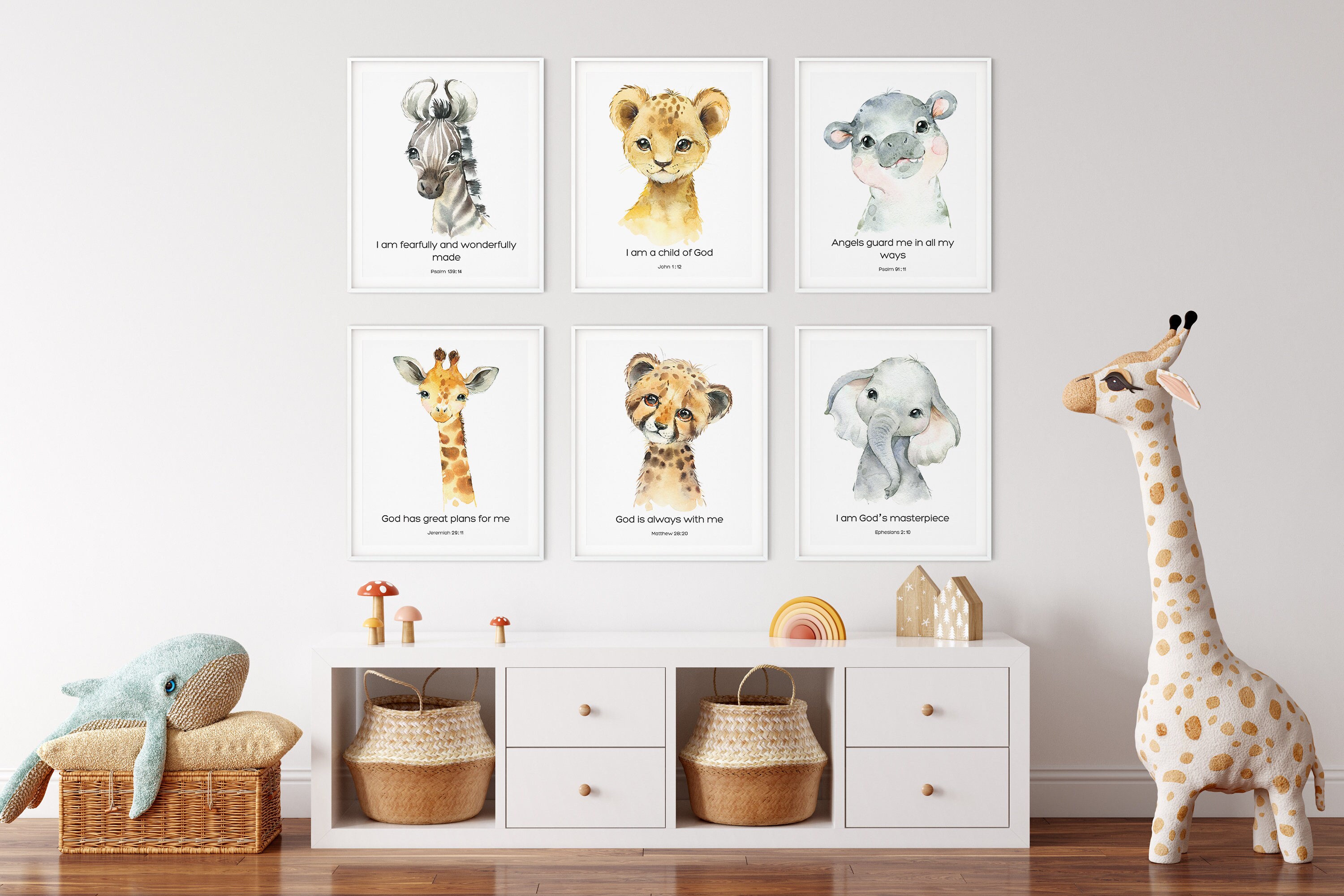 Set of 6 Safari Nursery Posters Printable Kids Verse Safari - Etsy