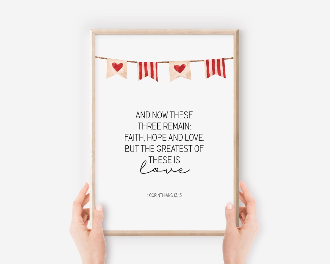 Love Verse Poster, Love Wall Print, Bible Love Verse Poster, Watercolor ...