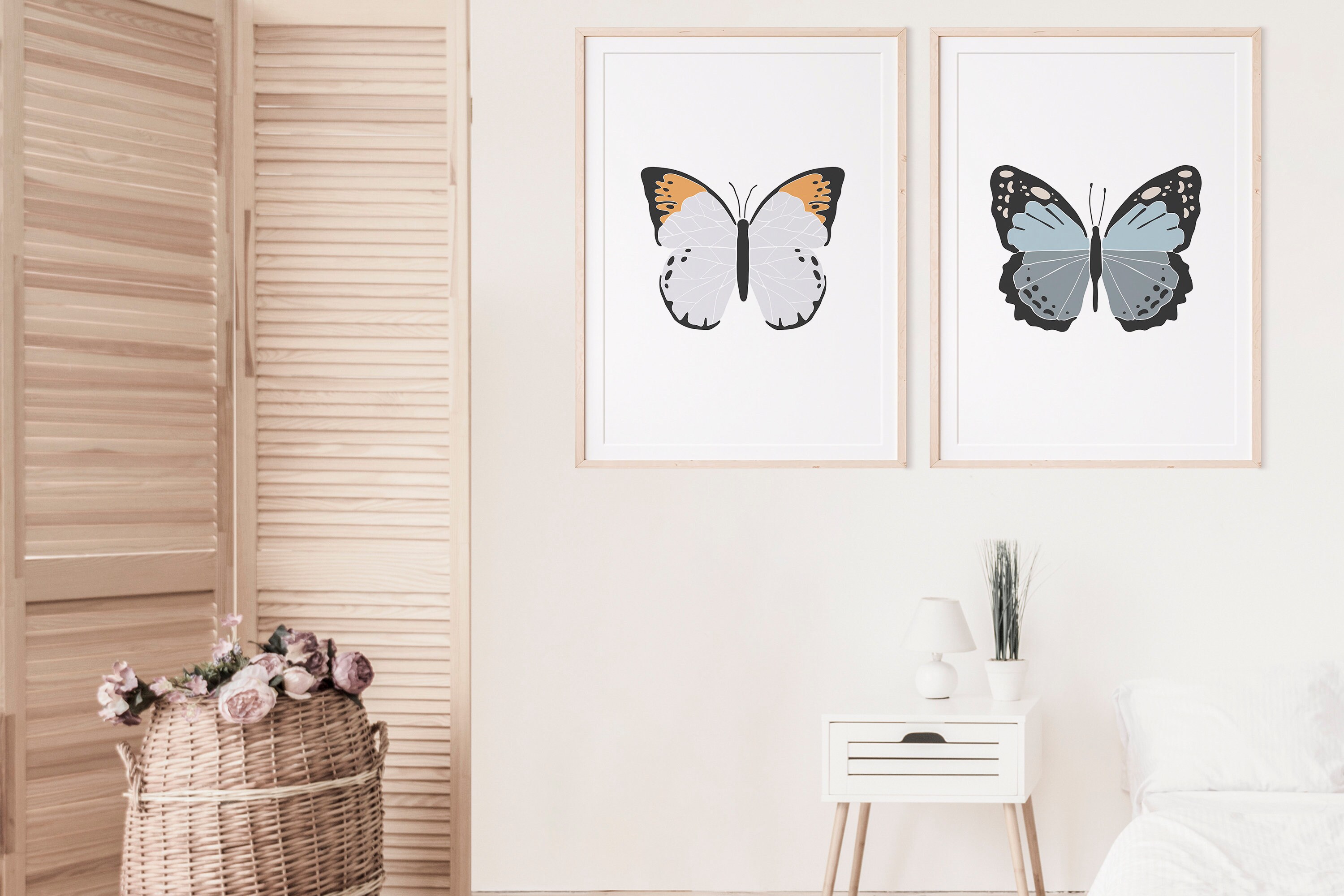 Boho Butterflies Clipart Spring Butterfly Elements Digital - Etsy