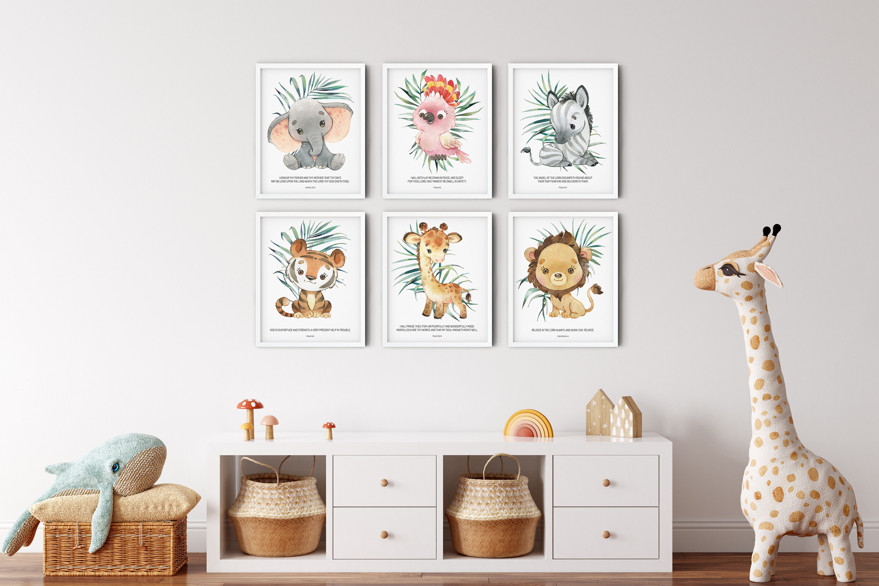 Set of 6 Safari Animals Posters Jungle Animals Posters - Etsy