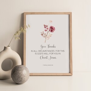 Bible Verse Poster, Thanksgiving Wall Print, Scripture Verse Print ...