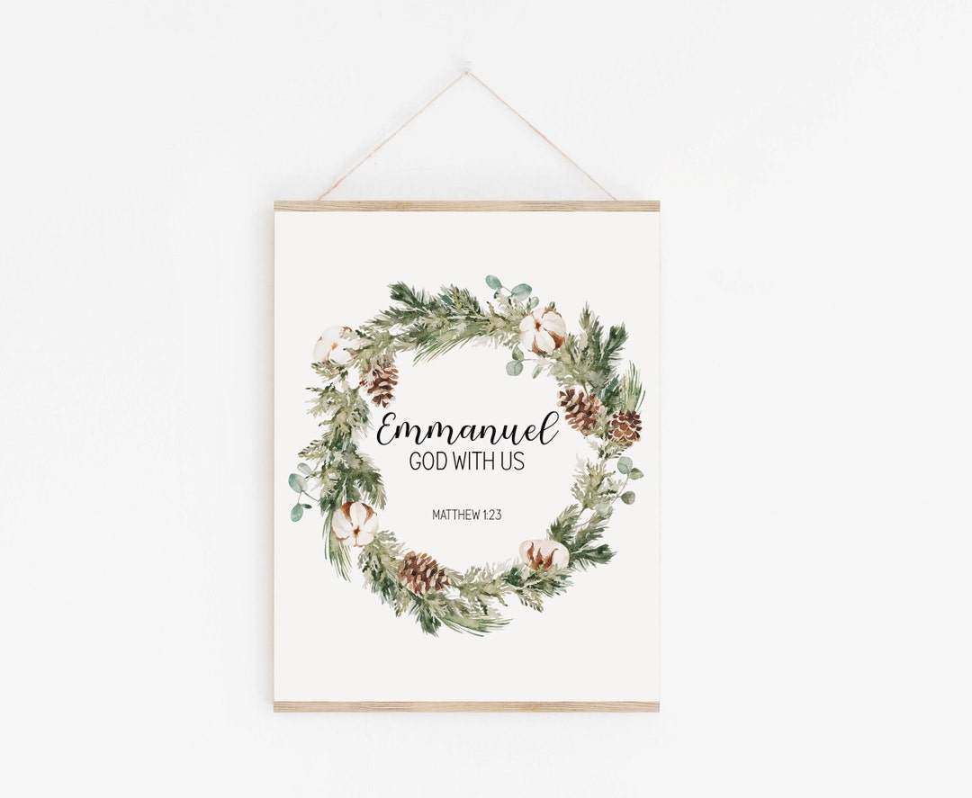 Emmanuel God With Us Print, Digital Print Download, Christmas Crown ...