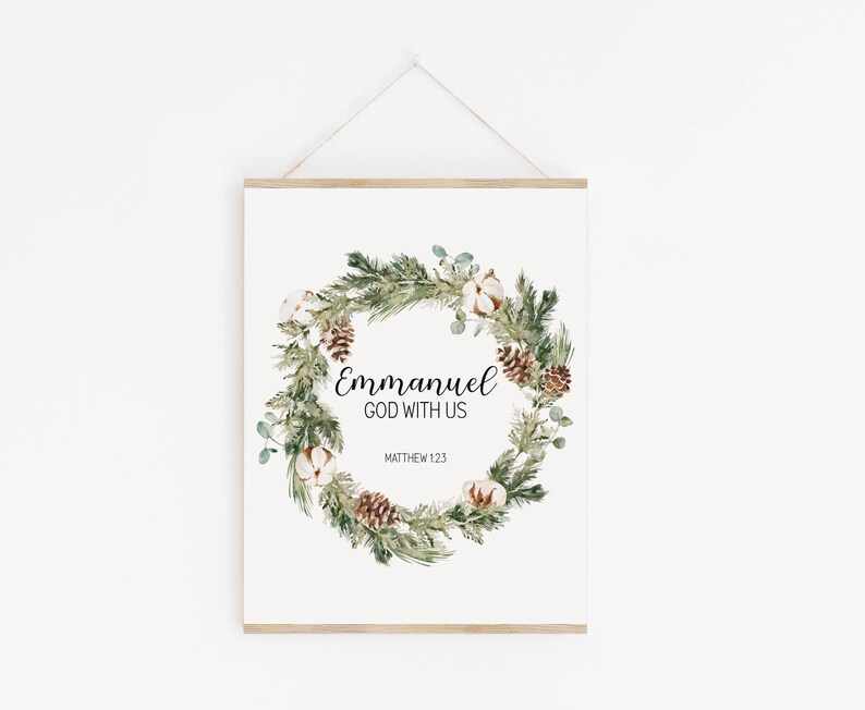 Emmanuel God With Us Print, Digital Print Download, Christmas Crown ...