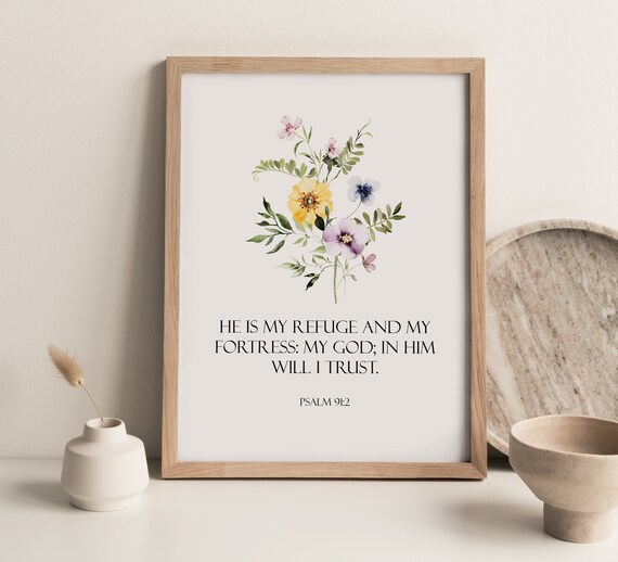 Scripture Wall Print Christian Poster Psalm Bible Verse - Etsy