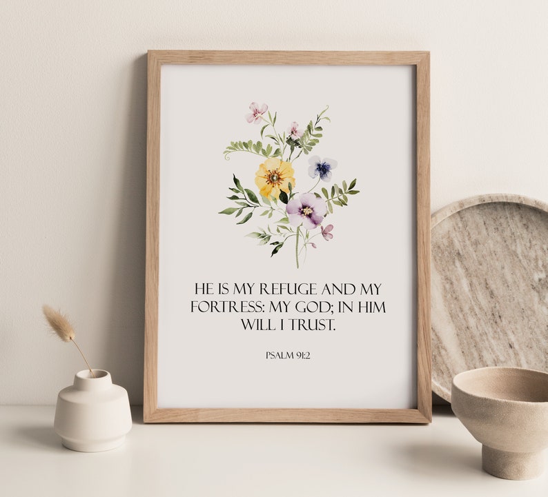Scripture Wall Print Christian Poster Psalm Bible Verse - Etsy