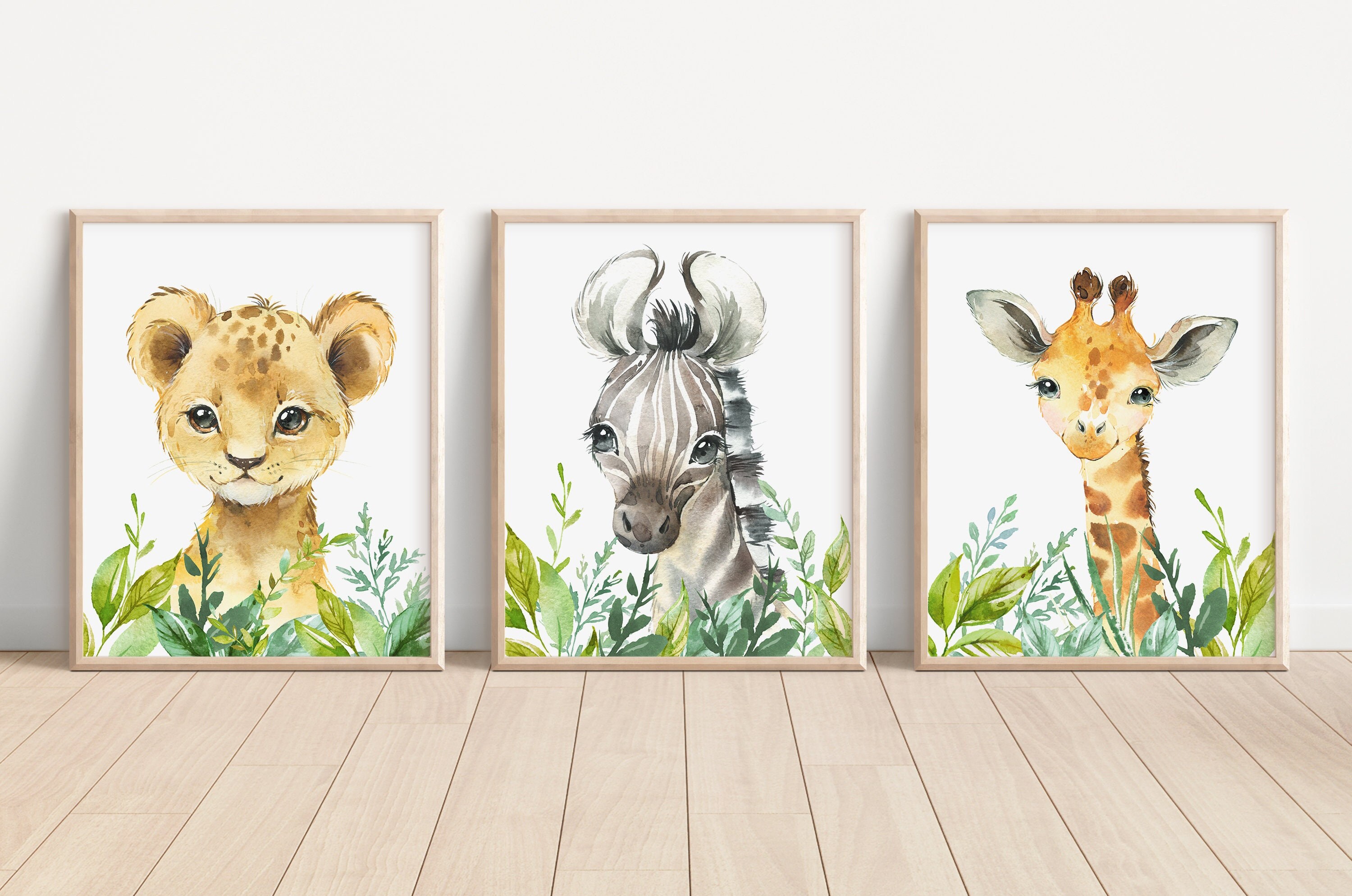 Set of 3 Safari Animals Posters, African Animals Wall Art, Safari ...