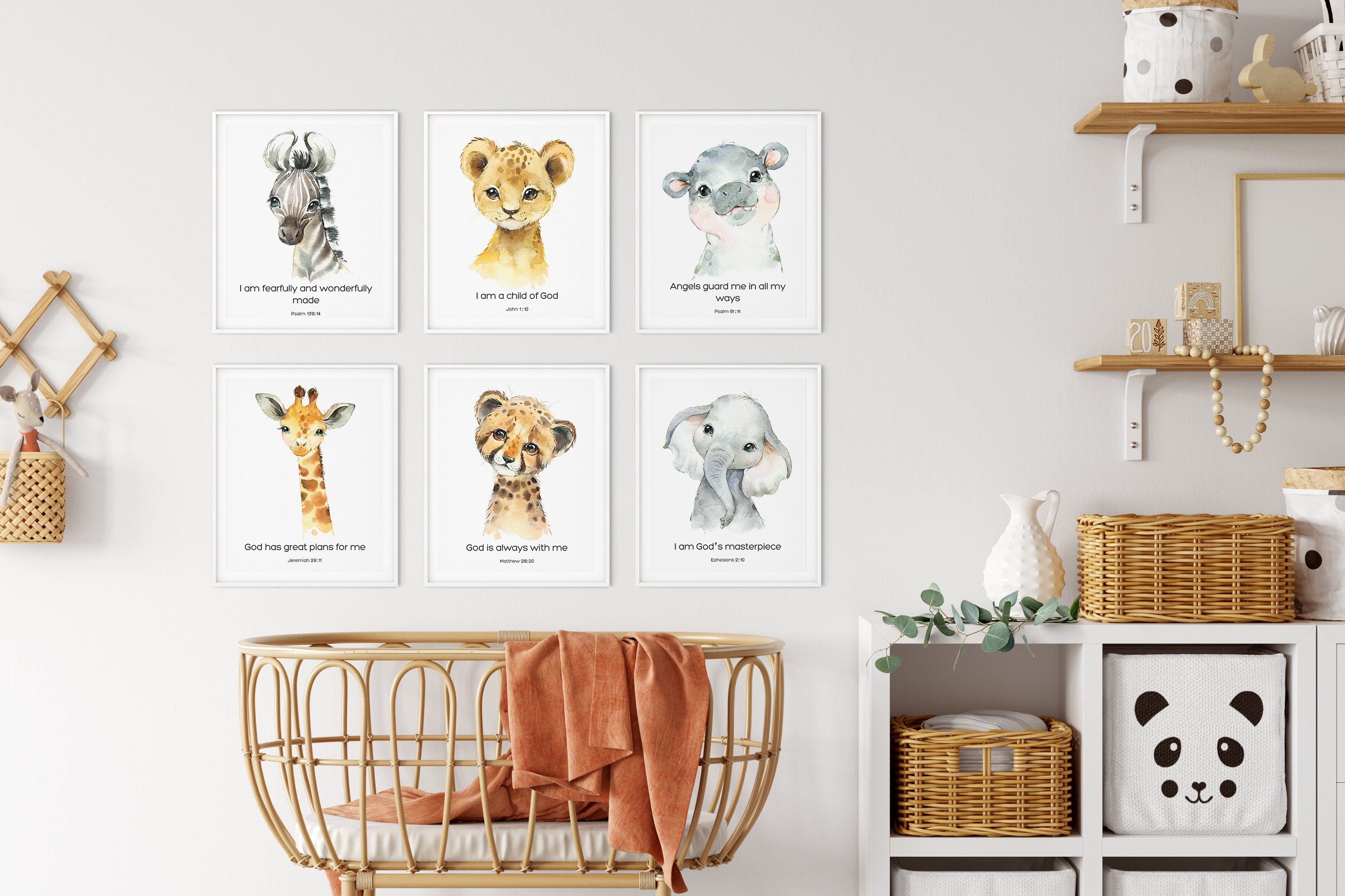 Set of 6 Safari Nursery Posters Printable Kids Verse Safari - Etsy