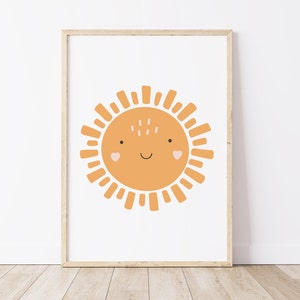 Baby Sun Wall Print, Sunshine Poster, Digital Baby Shower Gift, Sun ...