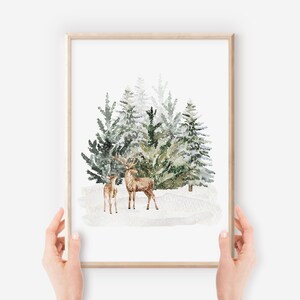 Set of 3 Christmas Posters, Holiday Wall Decor, Winter Landscape Poster ...