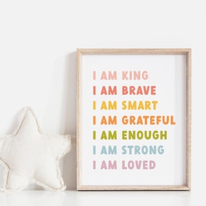 Positive Affirmations Poster, Educational Poster, Kids Wall Decor ...