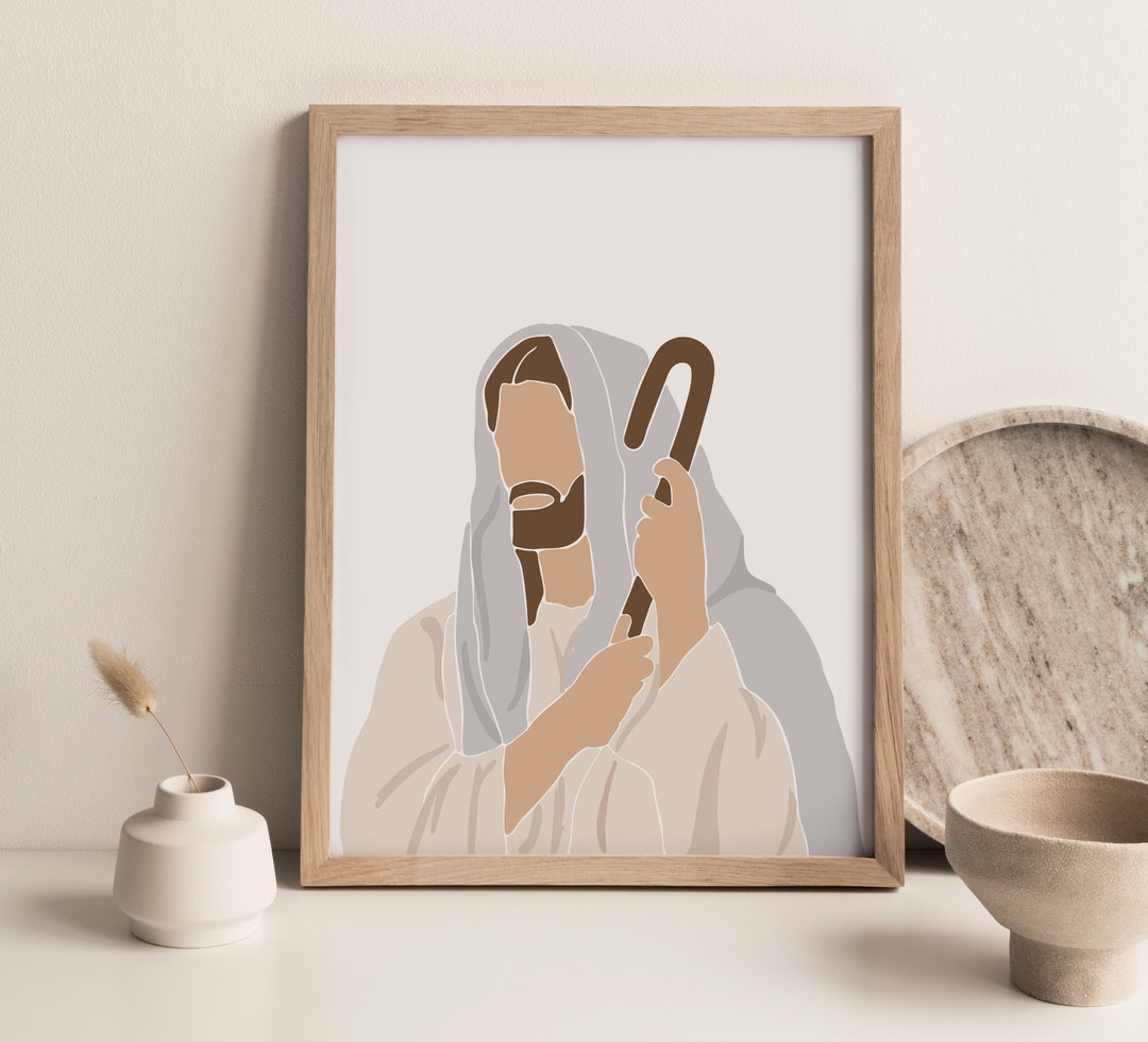 Jesus Portrait Wall Print, Christian Poster Art, Jesus Digital Poster ...