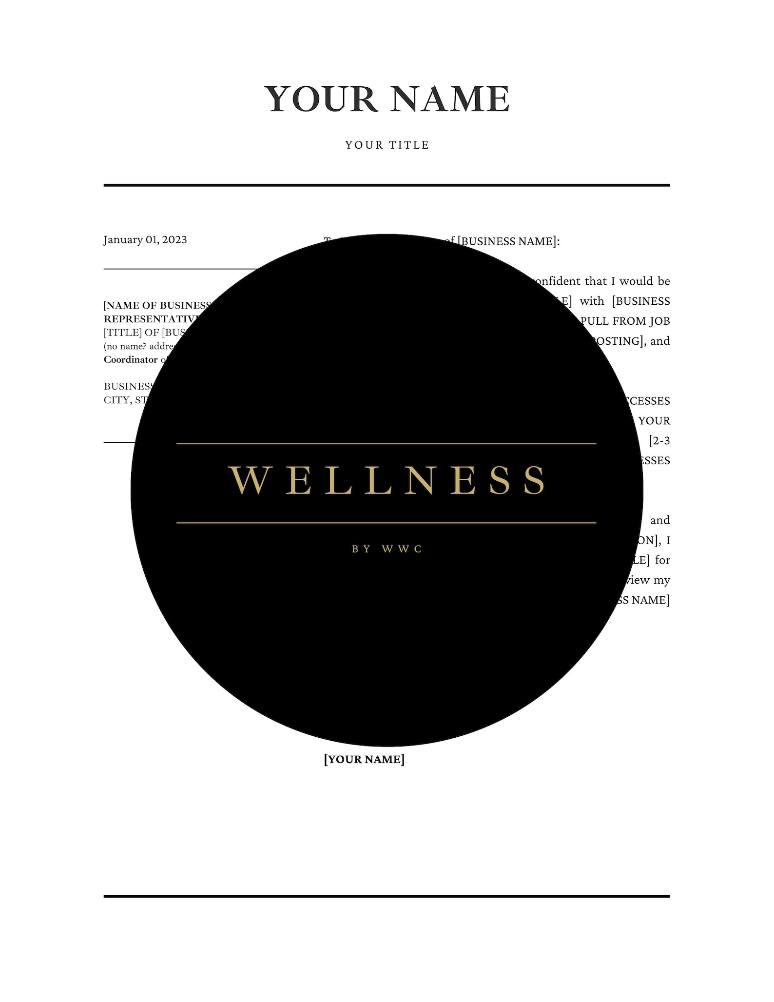 Cover Letter Template • Professional Templates • Cover Letter Guide ...