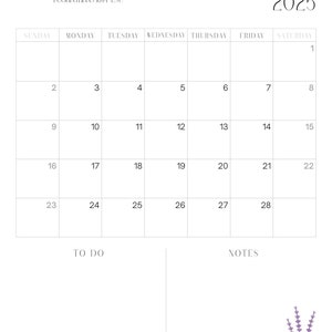 2025 Monthly Calendar Lavendar Floral With Scriptures - Etsy