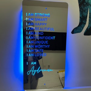 Custom Mirror Neon Light Sign, Personalized Affirmation Led Mirror ...