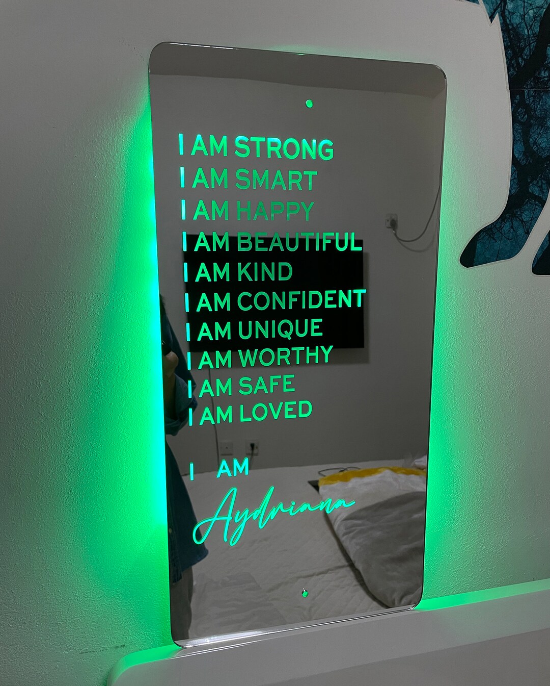 Custom Mirror Neon Light Sign, Personalized Affirmation Led Mirror ...
