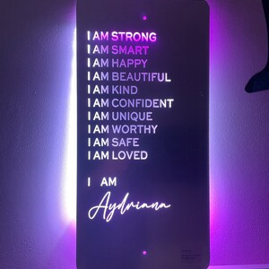 Custom Mirror Neon Light Sign, Personalized Affirmation Led Mirror ...