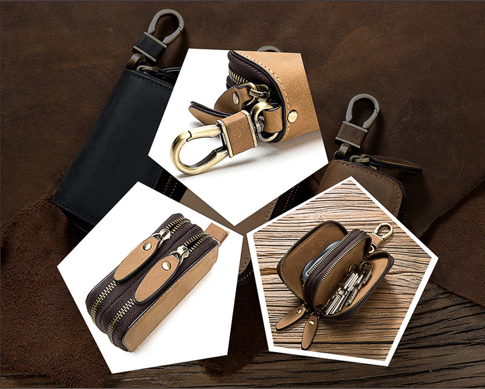 Genuine Leather Key Case Personalized Engraved Car Key Holder - Etsy
