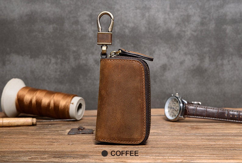 Genuine Leather Key Case Personalized Engraved Car Key Holder - Etsy