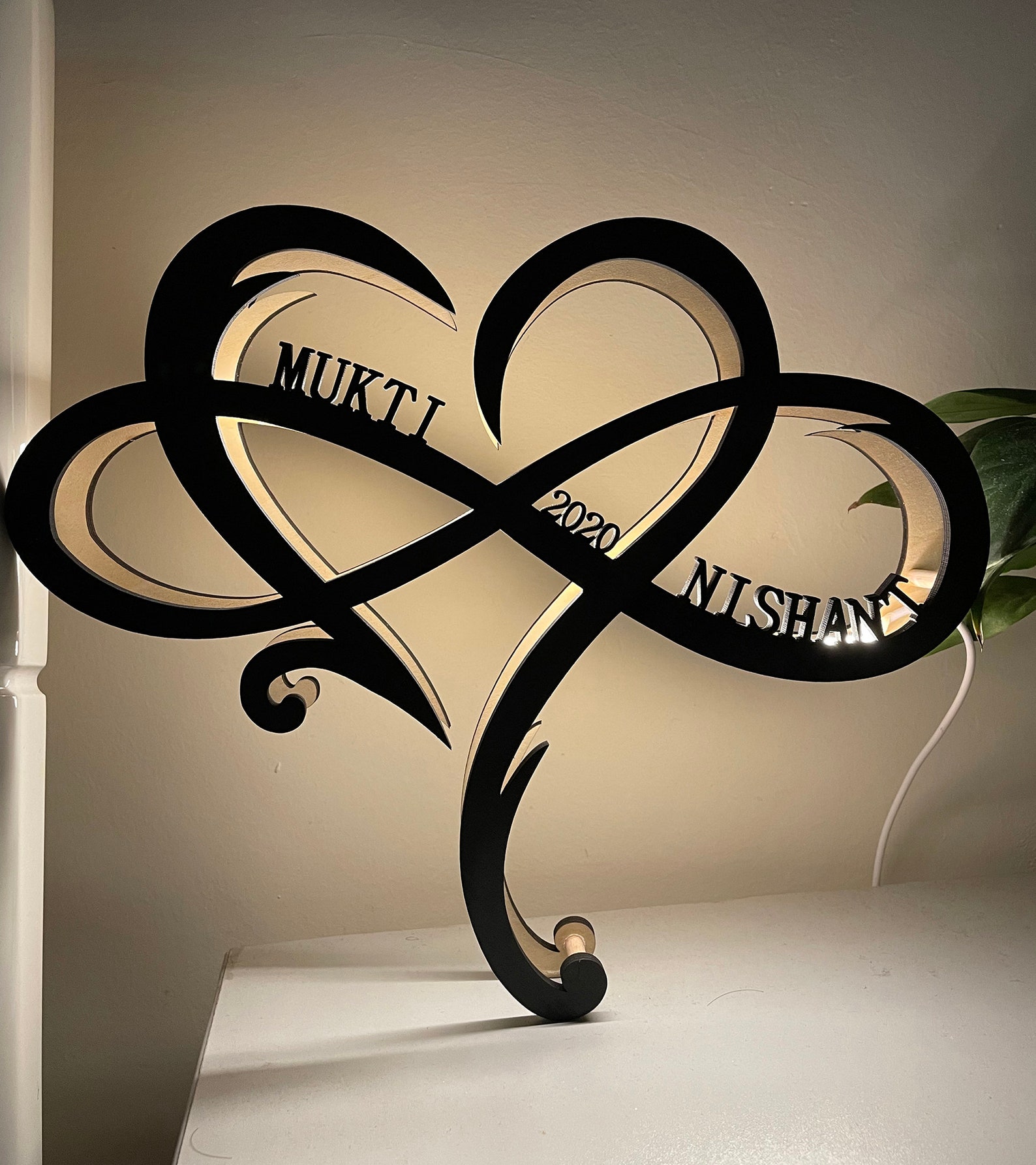 Infinity Heart Personalized Personalized Wooden Infinity | Etsy