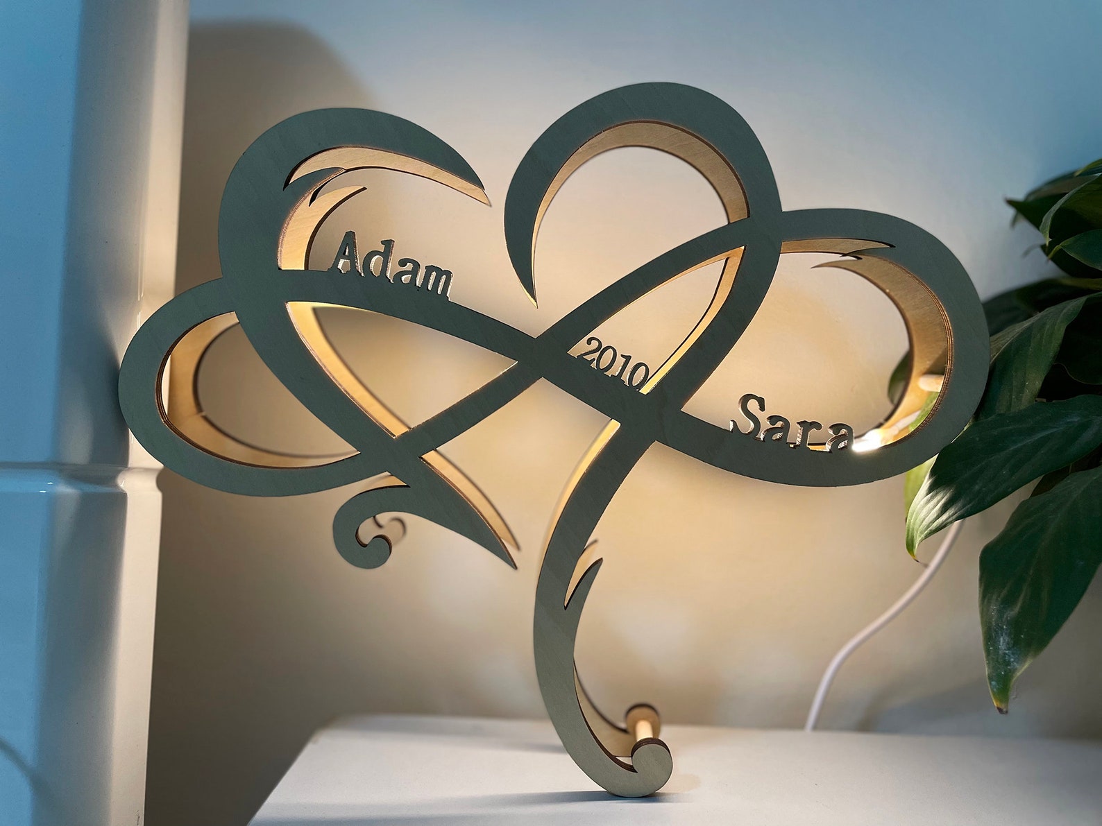 Infinity Heart Personalized Personalized Wooden Infinity | Etsy