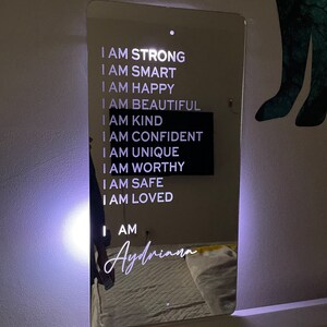 Custom Mirror Neon Light Sign, Personalized Affirmation Led Mirror ...