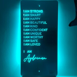 Custom Mirror Neon Light Sign, Personalized Affirmation Led Mirror ...